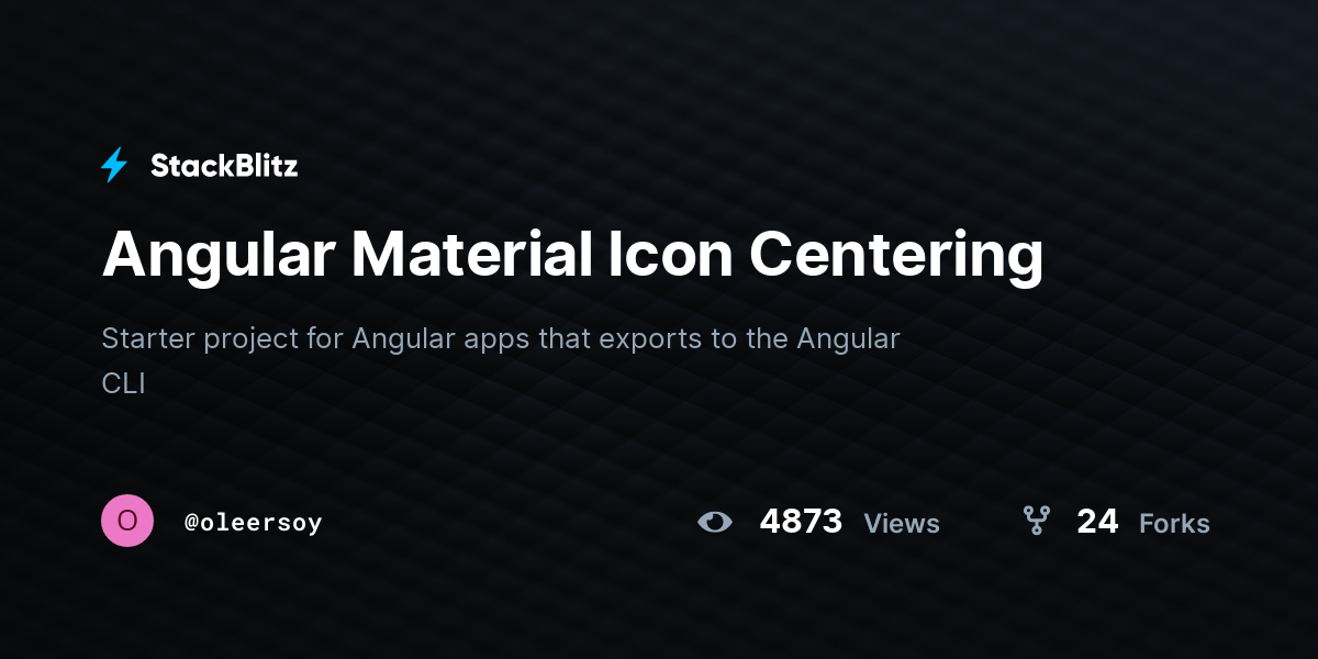 Angular Material Icon Centering - StackBlitz