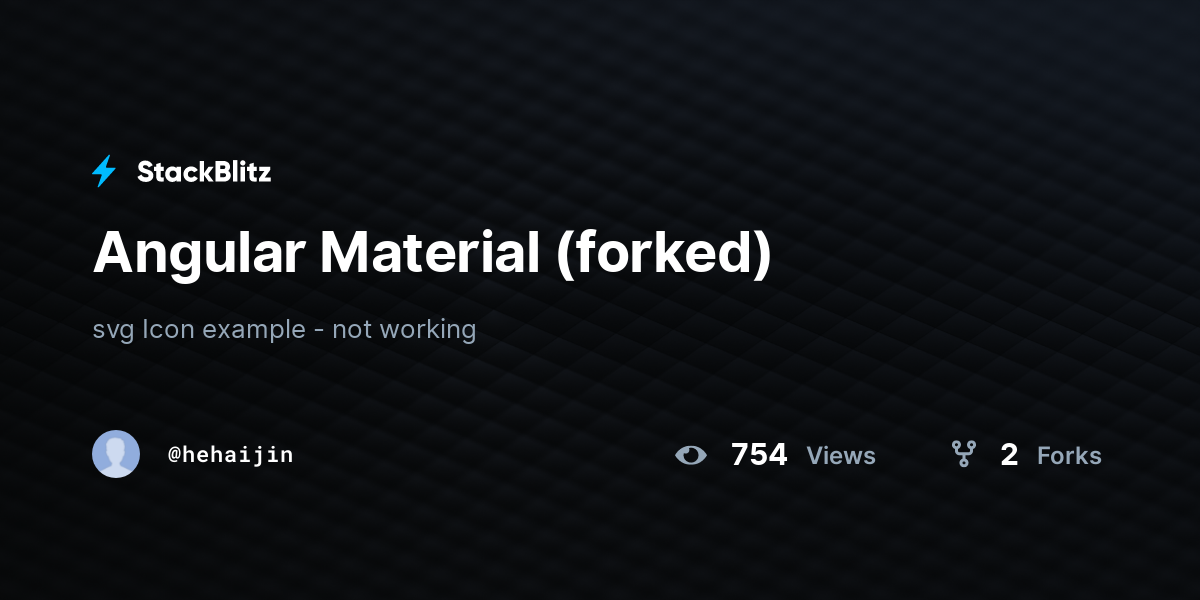 Angular Material (forked) - StackBlitz