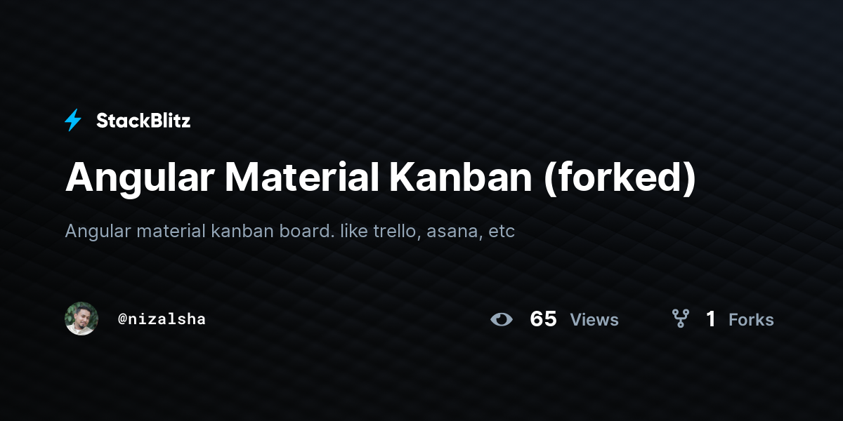 Angular Material Kanban (forked) - StackBlitz