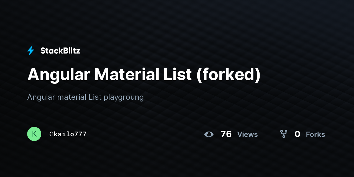 Angular Material List (forked) - StackBlitz