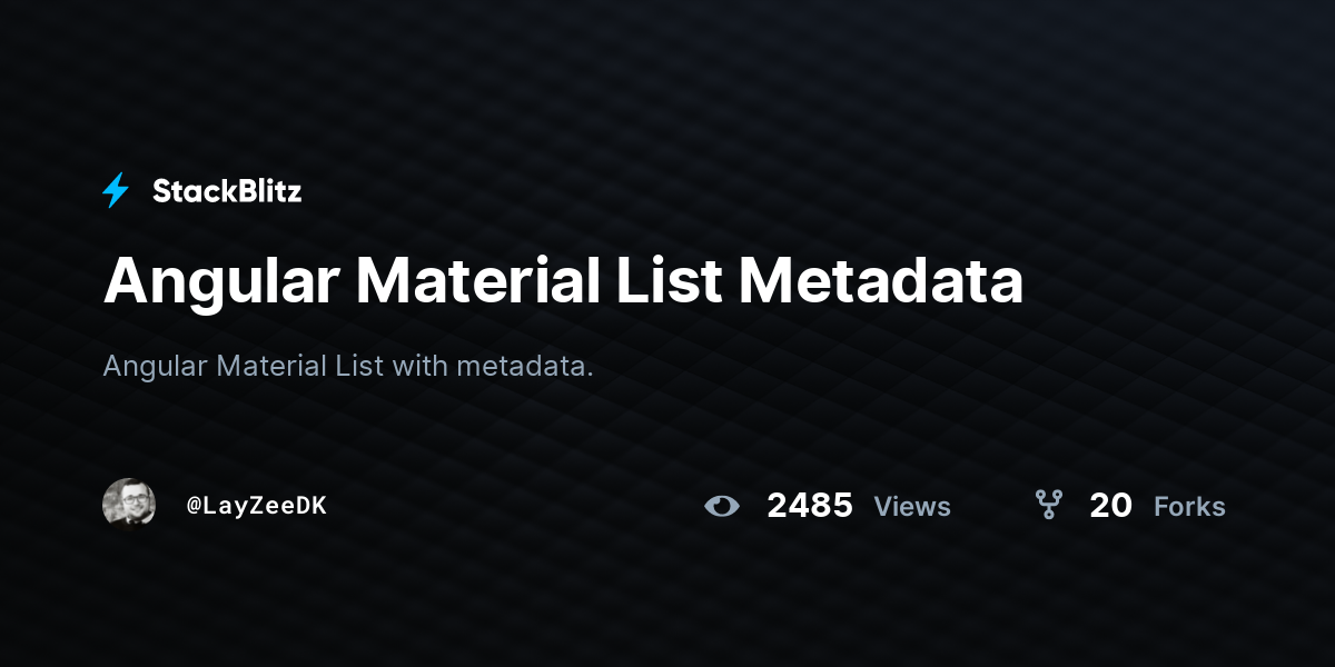 Angular Material List Metadata - StackBlitz