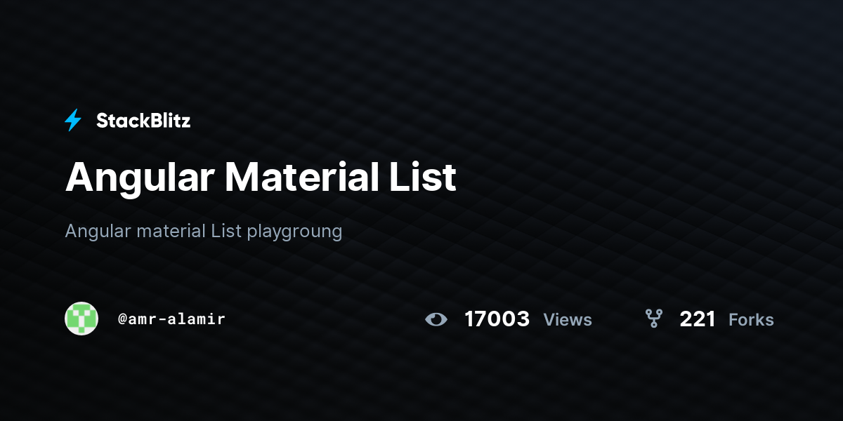 Angular Material List - StackBlitz