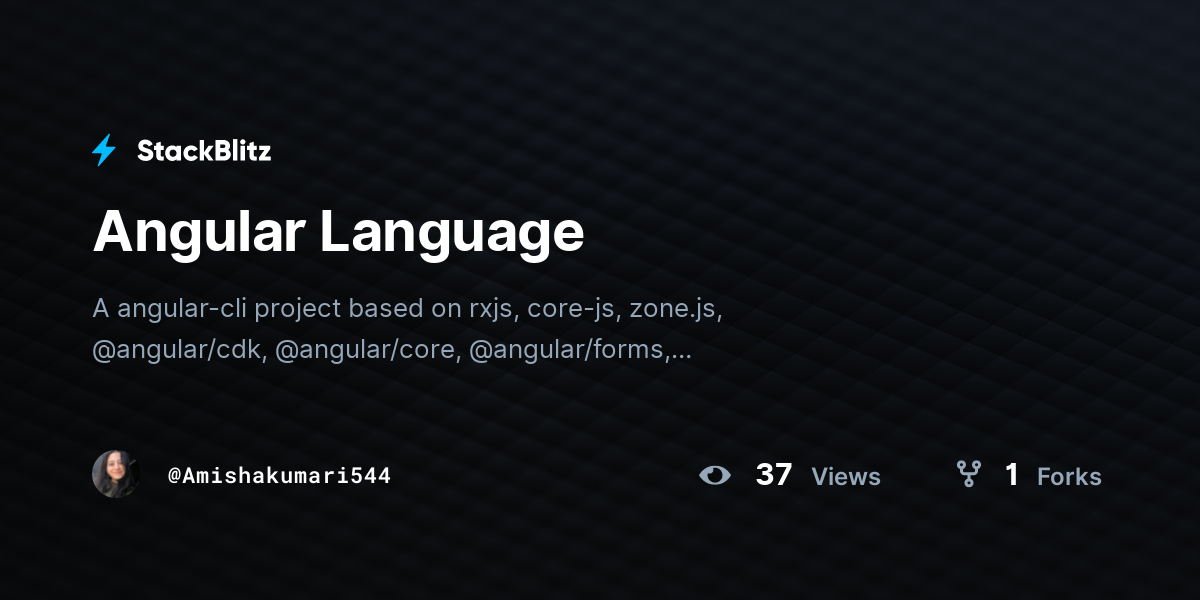 Angular Language - StackBlitz Angular Language - StackBlitz