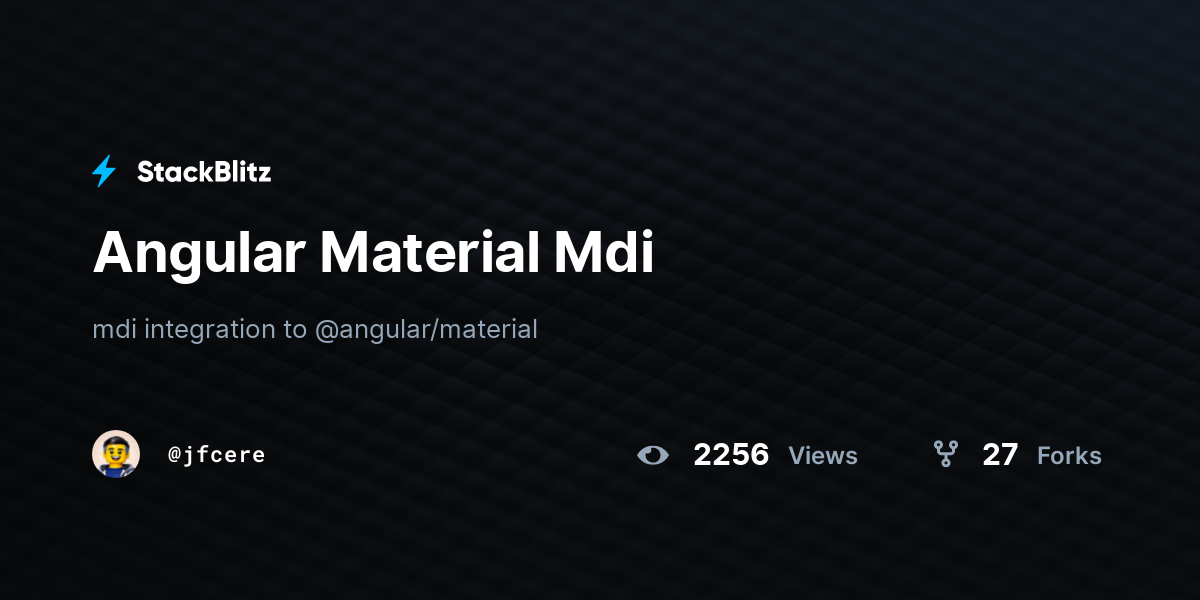 Angular Material Mdi Stackblitz