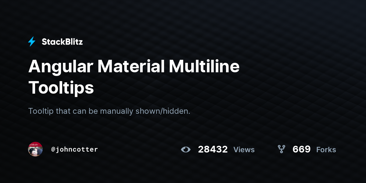 Angular Material Multiline Tooltips - StackBlitz Angular Material Multiline Tooltips - StackBlitz