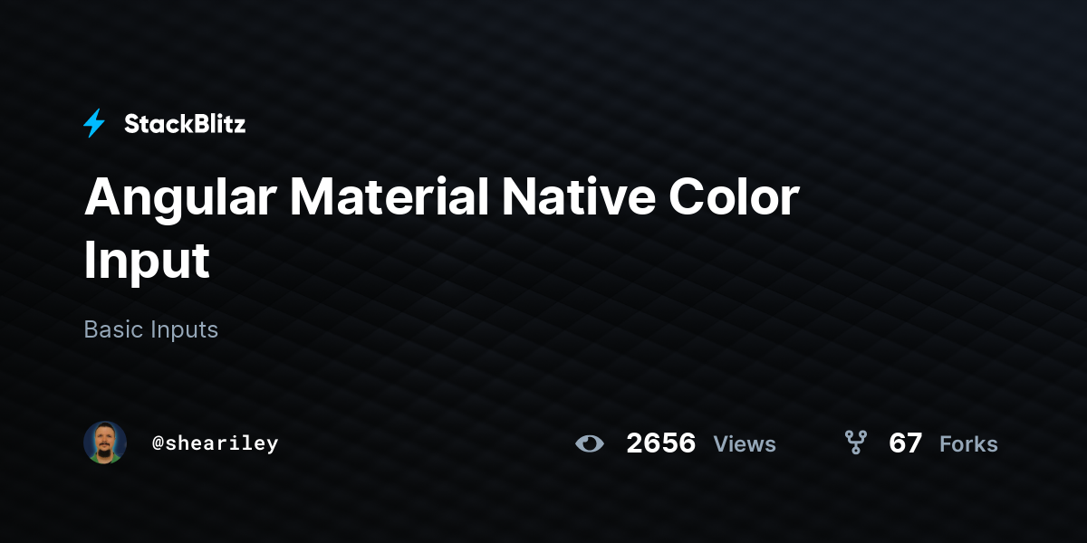 Angular Material Native Color Input - StackBlitz Angular Material Native Color Input - StackBlitz