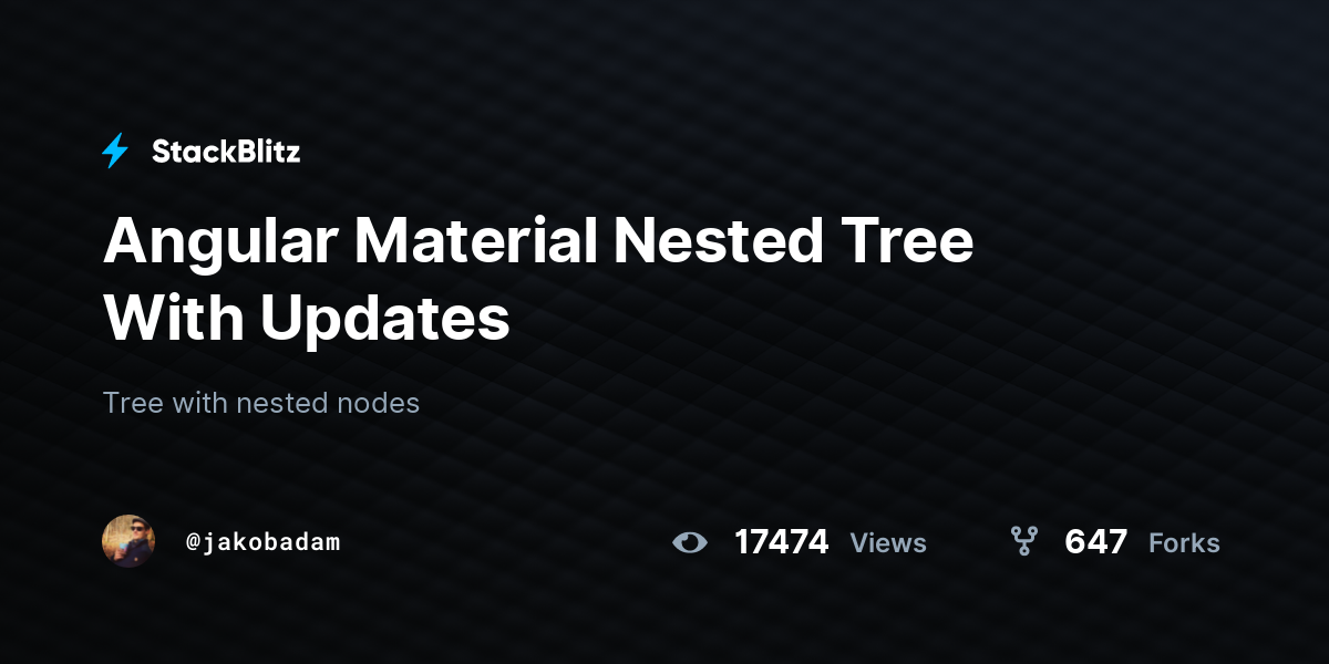 Angular Material Nested Tree With Updates - StackBlitz