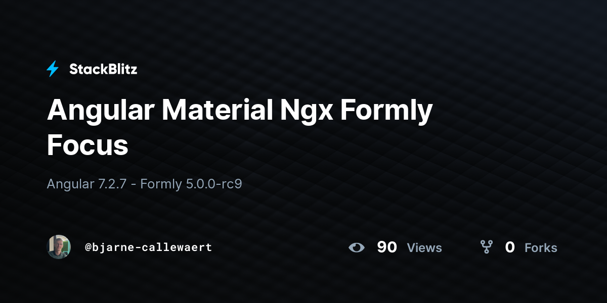 Angular Material Ngx Formly Focus - StackBlitz