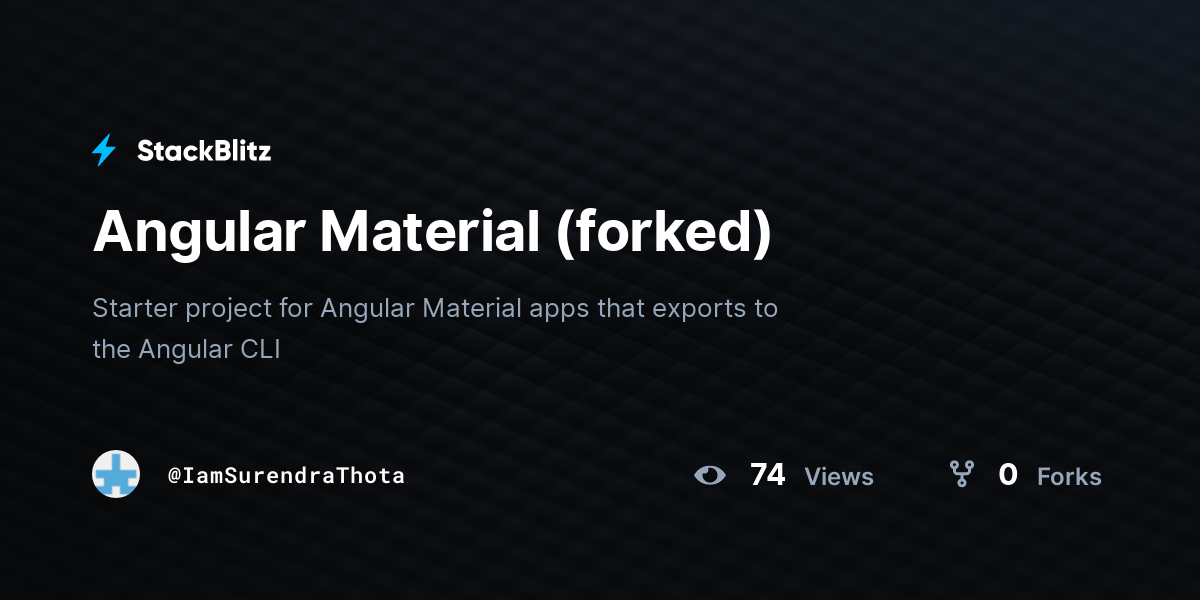 Angular Material (forked) - StackBlitz Angular Material (forked) - StackBlitz