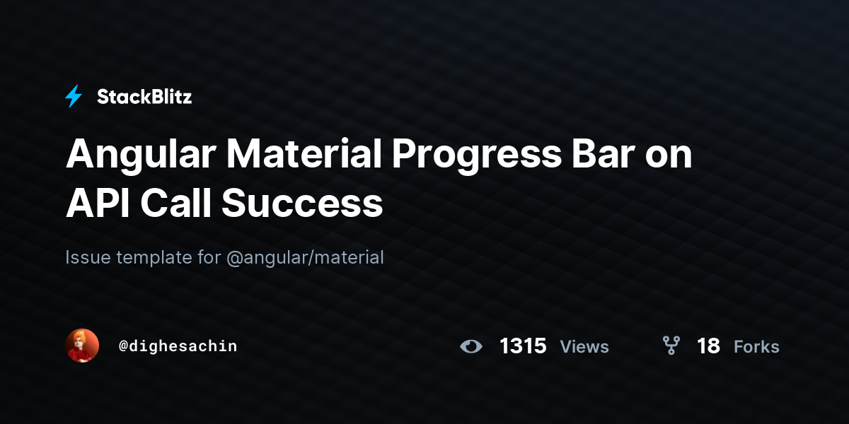 Angular Material Progress Bar on API Call Success - StackBlitz