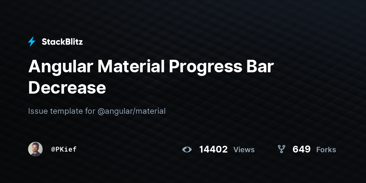 Angular Material Progress Bar Decrease - StackBlitz