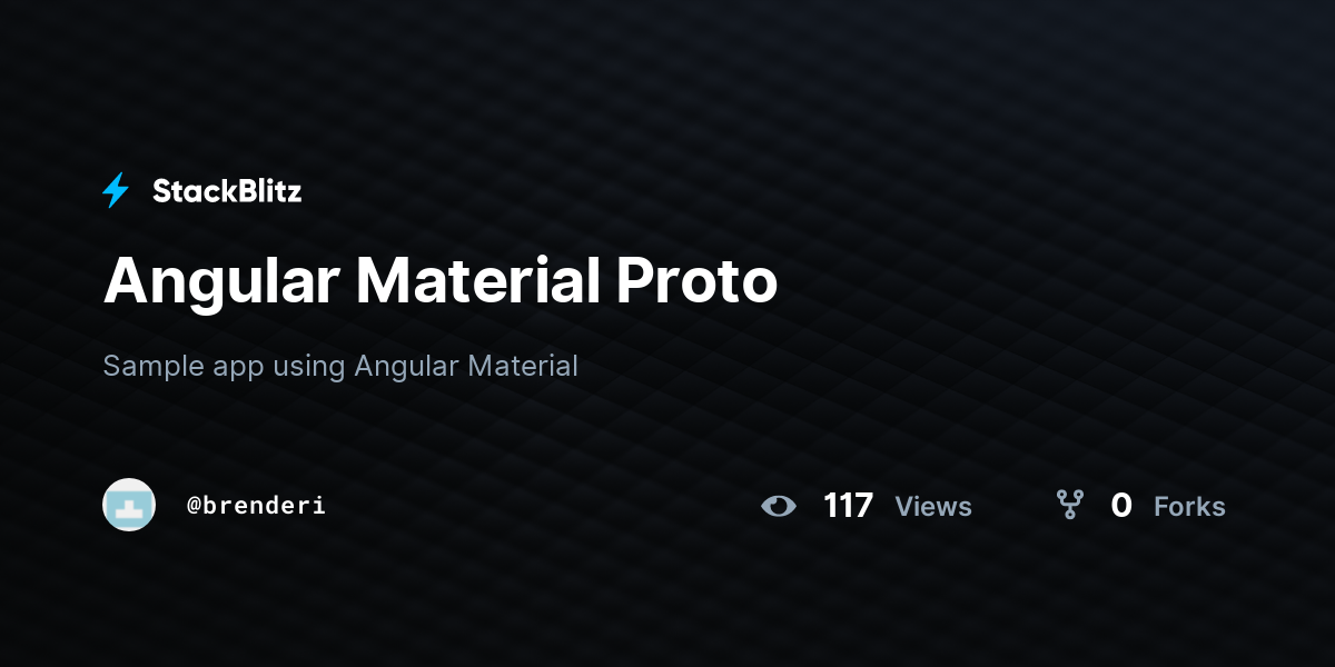 Angular Material Proto - StackBlitz