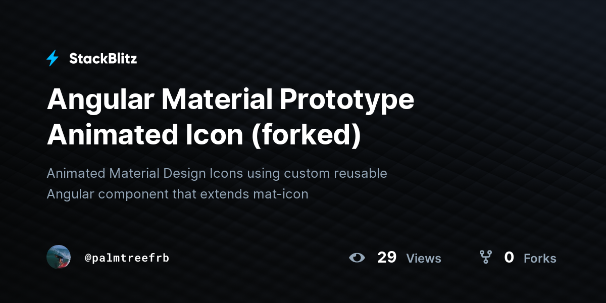 Angular Material Prototype Animated Icon (forked) - StackBlitz Angular Material Prototype Animated Icon (forked) - StackBlitz