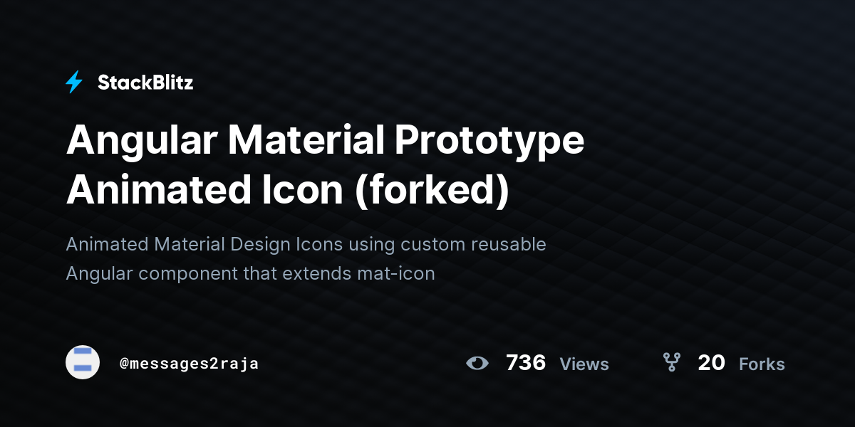 Angular Material Prototype Animated Icon (forked) - StackBlitz