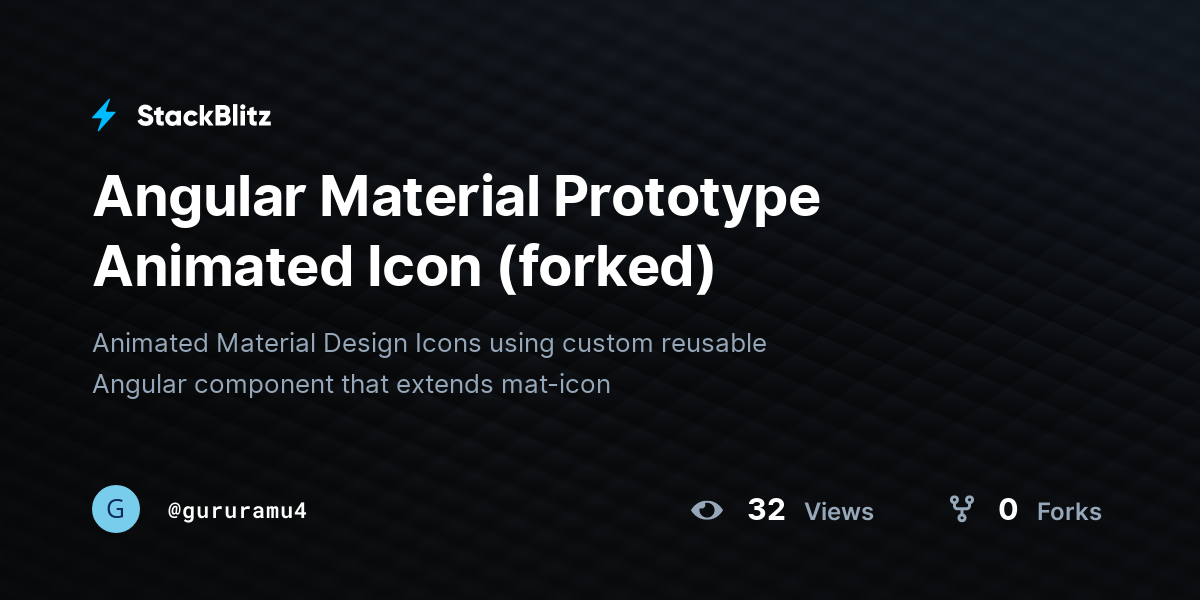 Angular Material Prototype Animated Icon (forked) - StackBlitz