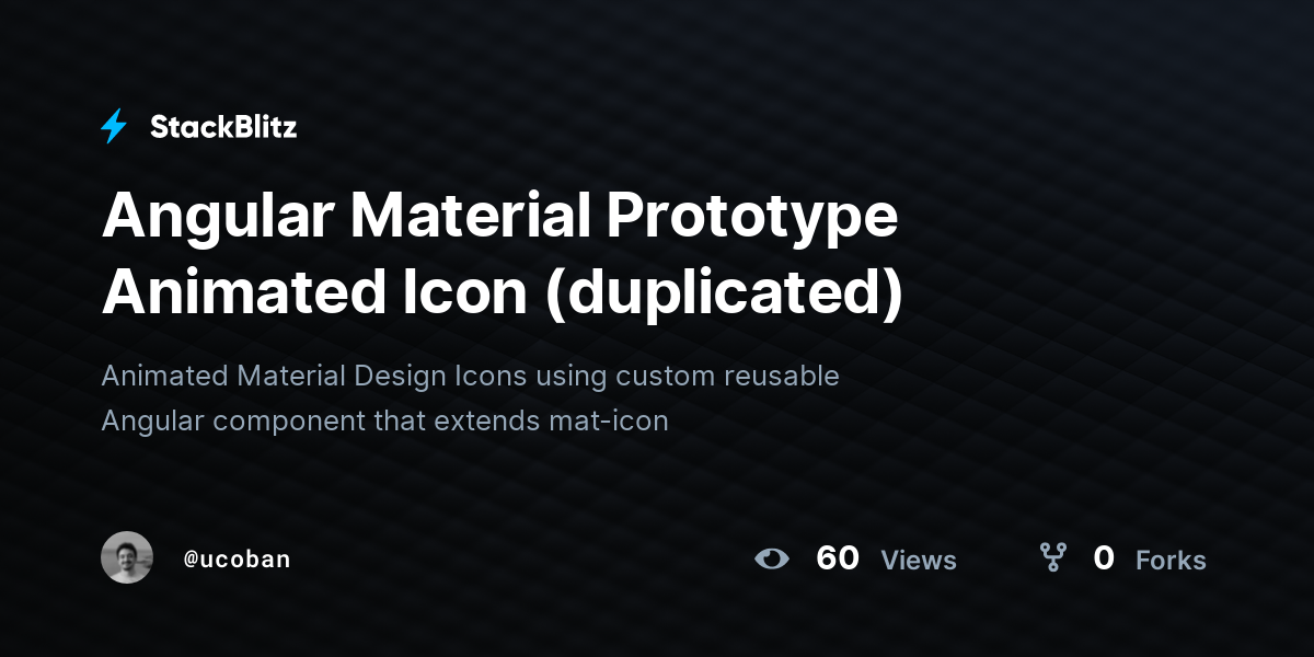 Angular Material Prototype Animated Icon (duplicated) - StackBlitz