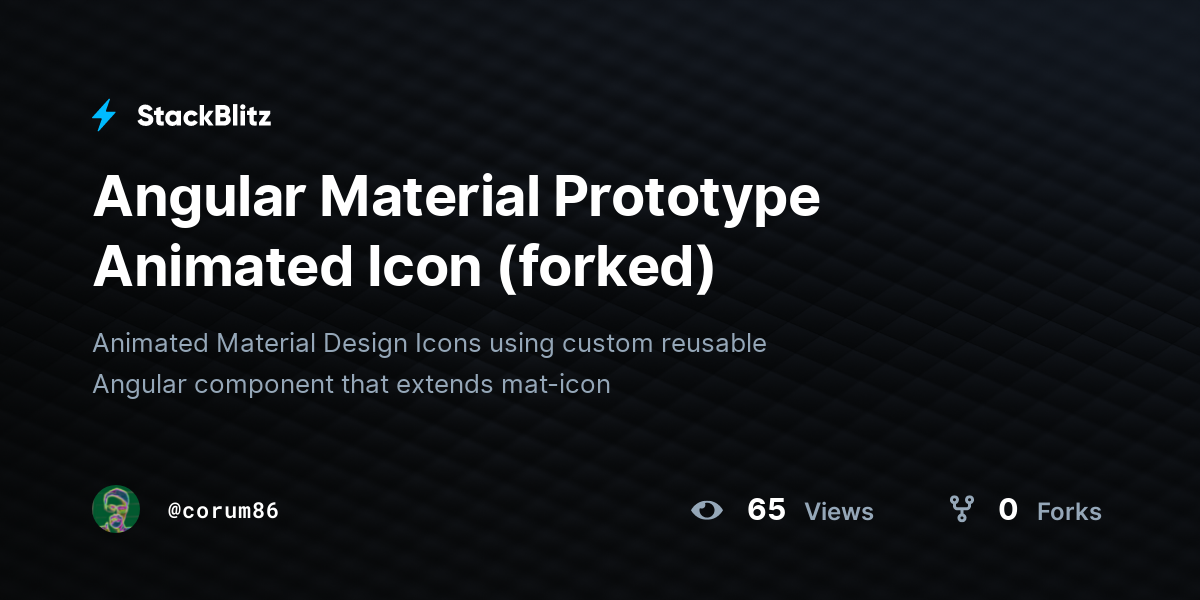 Angular Material Prototype Animated Icon (forked) - StackBlitz