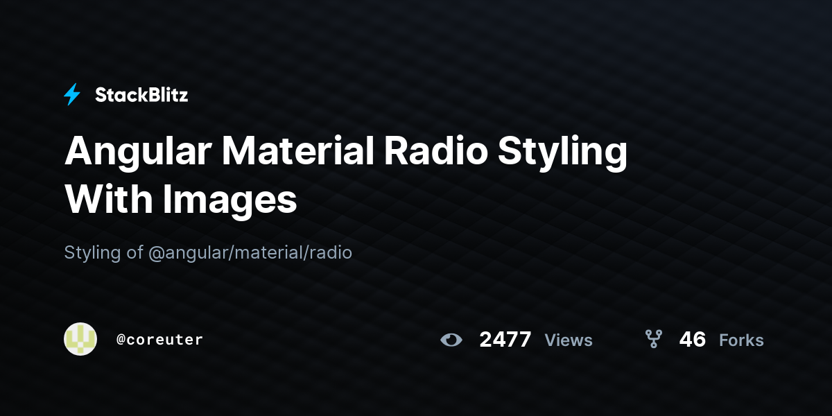 Angular Material Radio Styling With Images - StackBlitz