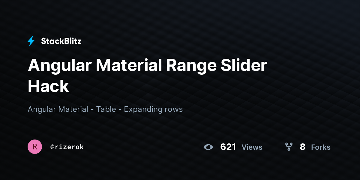 Angular Material Range Slider Hack - StackBlitz Angular Material Range Slider Hack - StackBlitz