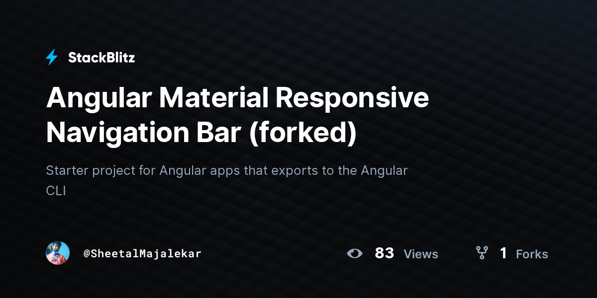 Angular Material Responsive Navigation Bar (forked) - StackBlitz