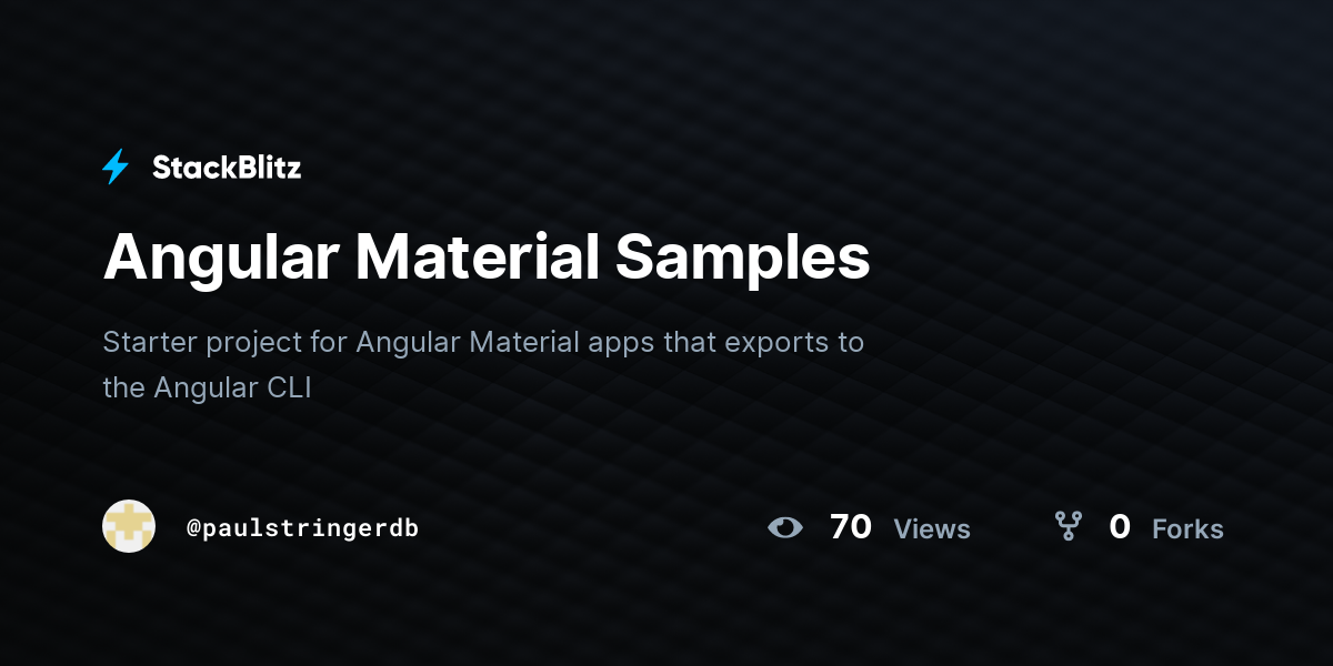 Angular Material Samples - StackBlitz