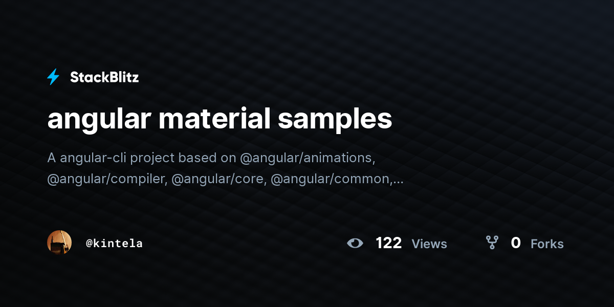 angular material samples - StackBlitz
