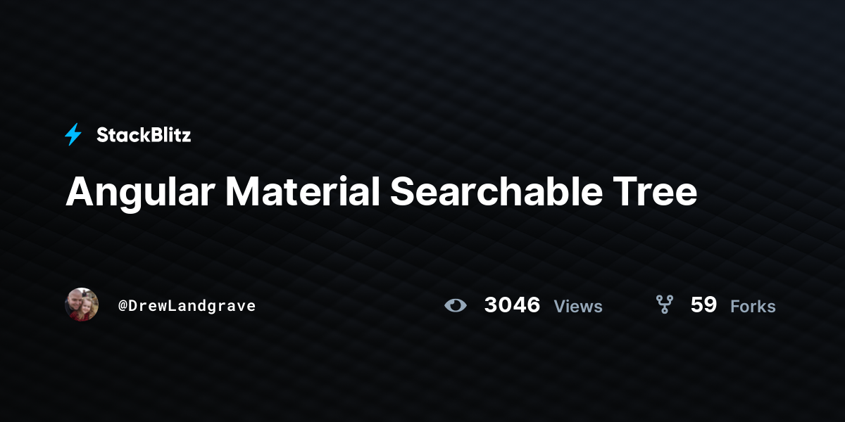Angular Material Searchable Tree - StackBlitz