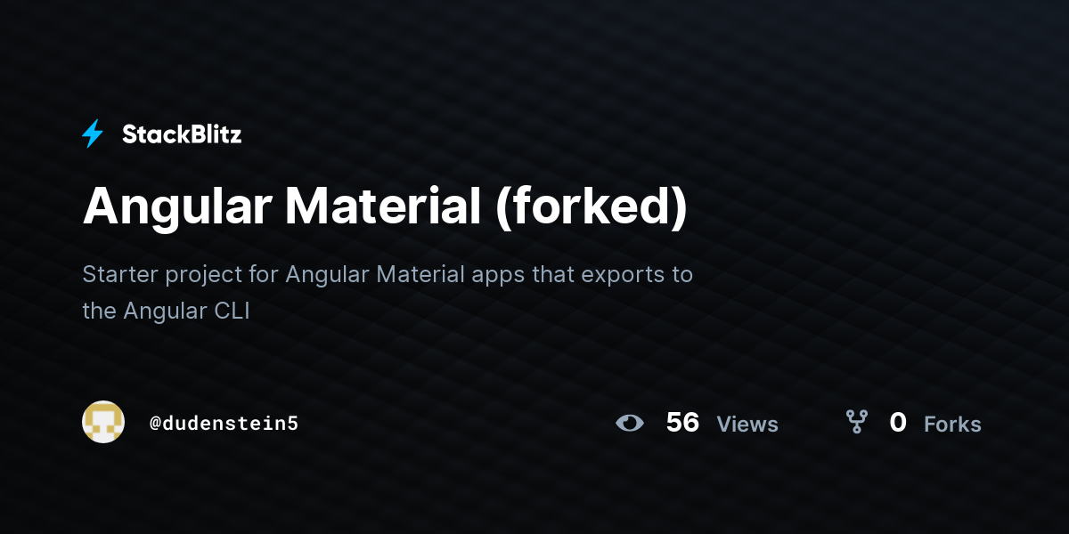 Angular Material (forked) - StackBlitz