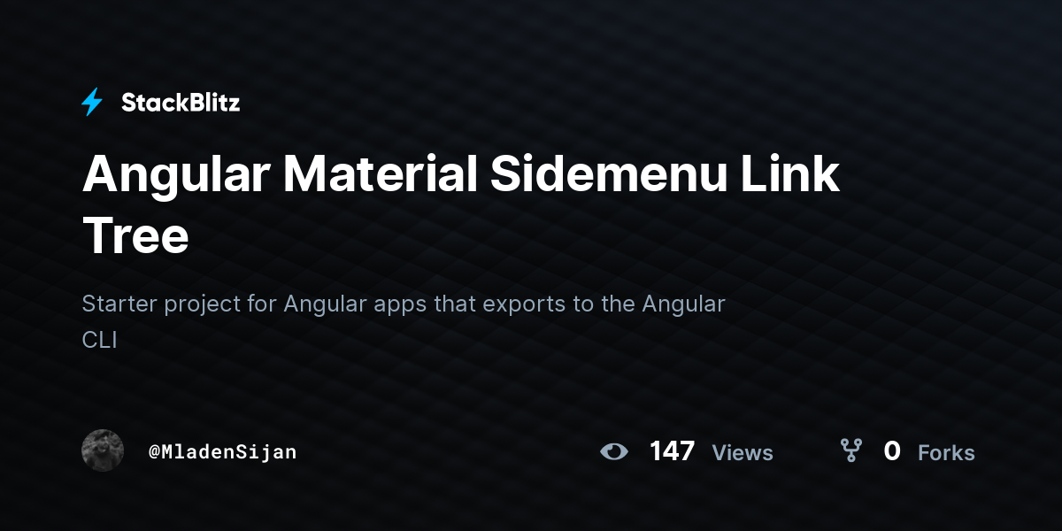 Angular Material Sidemenu Link Tree - StackBlitz