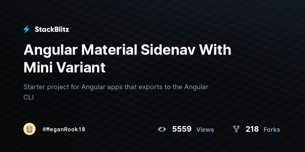 Angular Material Sidenav With Mini Variant - StackBlitz Angular Material Sidenav With Mini Variant - StackBlitz