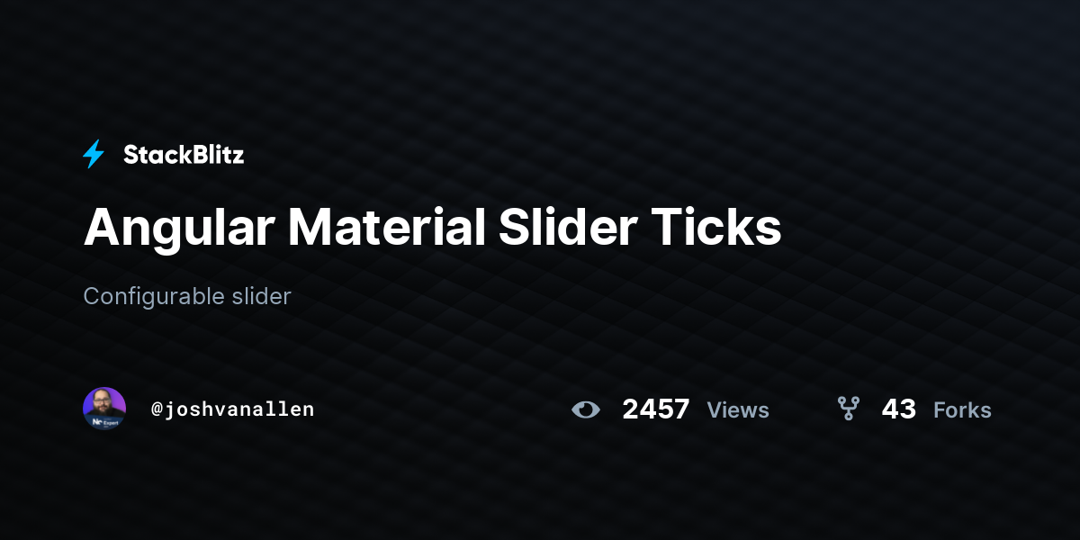 Angular Material Slider Ticks - StackBlitz