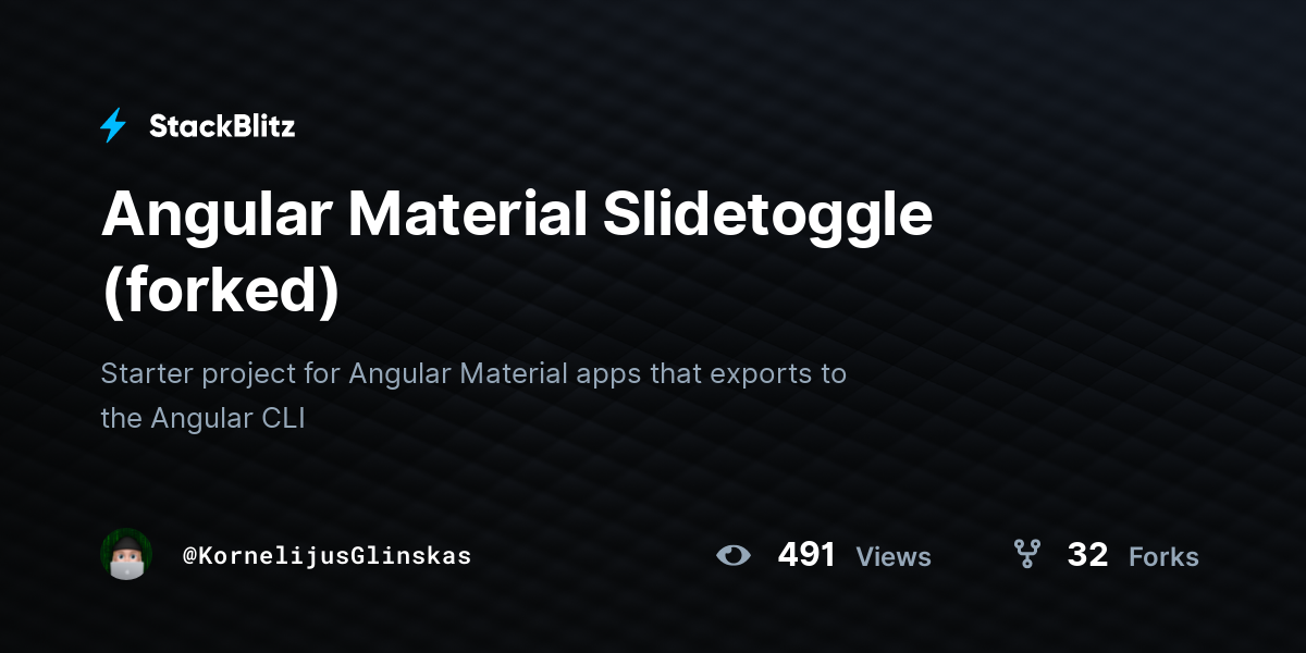 Angular Material Slidetoggle (forked) - StackBlitz Angular Material Slidetoggle (forked) - StackBlitz