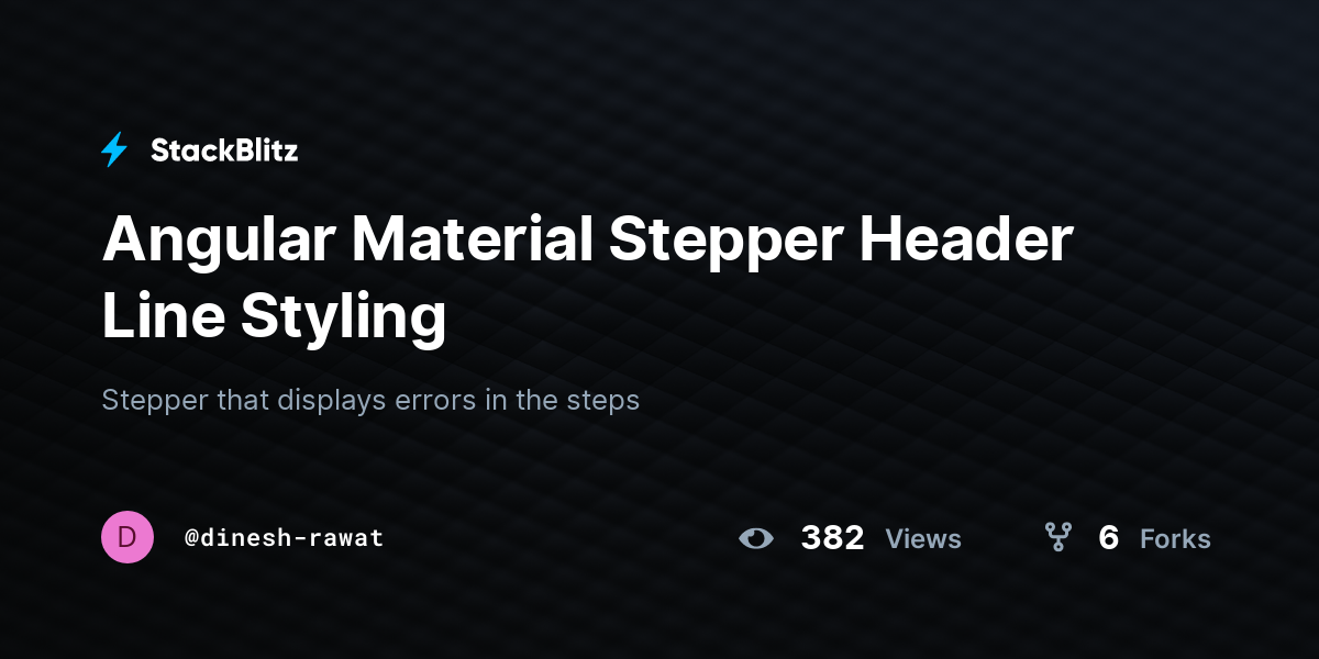 Angular Material Stepper Header Line Styling - StackBlitz