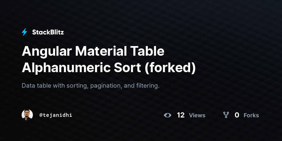 Angular Material Table Alphanumeric Sort (forked) - StackBlitz