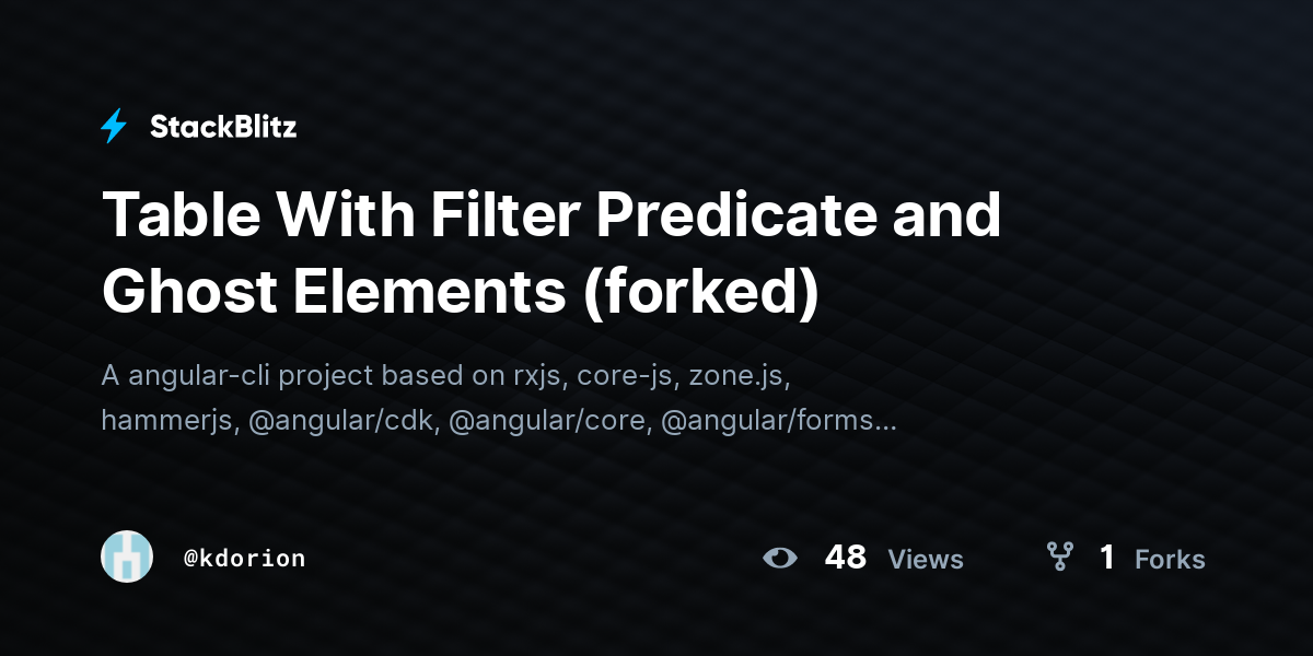 Table With Filter Predicate and Ghost Elements (forked) - StackBlitz
