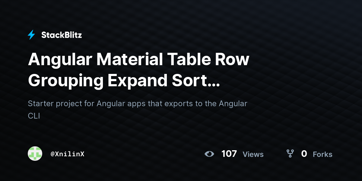 Angular Material Table Row Grouping Expand Sort (forked) - StackBlitz