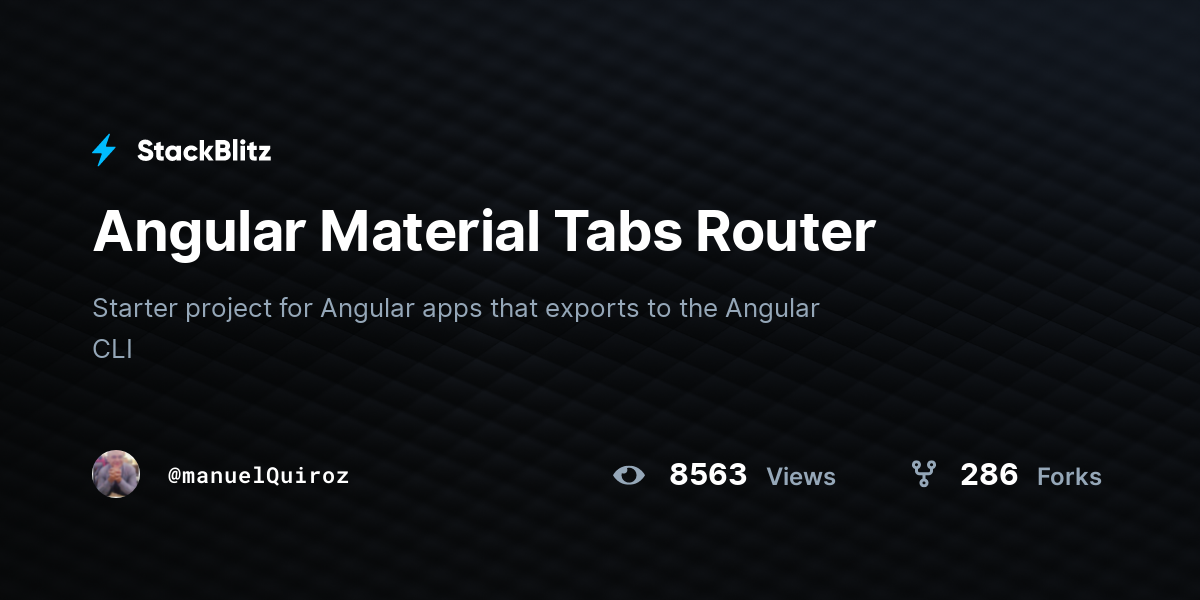 Angular Material Tabs Router - StackBlitz Angular Material Tabs Router - StackBlitz
