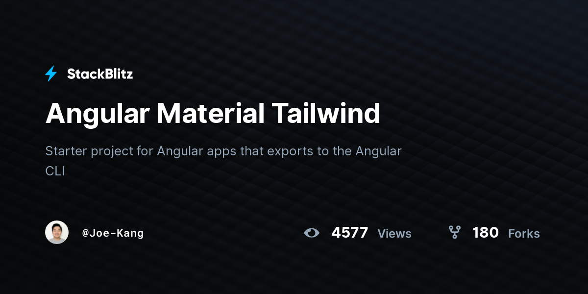 Angular Material Tailwind - StackBlitz