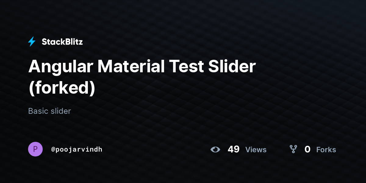 Angular Material Test Slider Forked Stackblitz