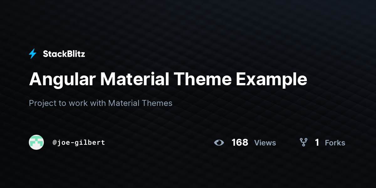 Angular Material Theme Example - StackBlitz