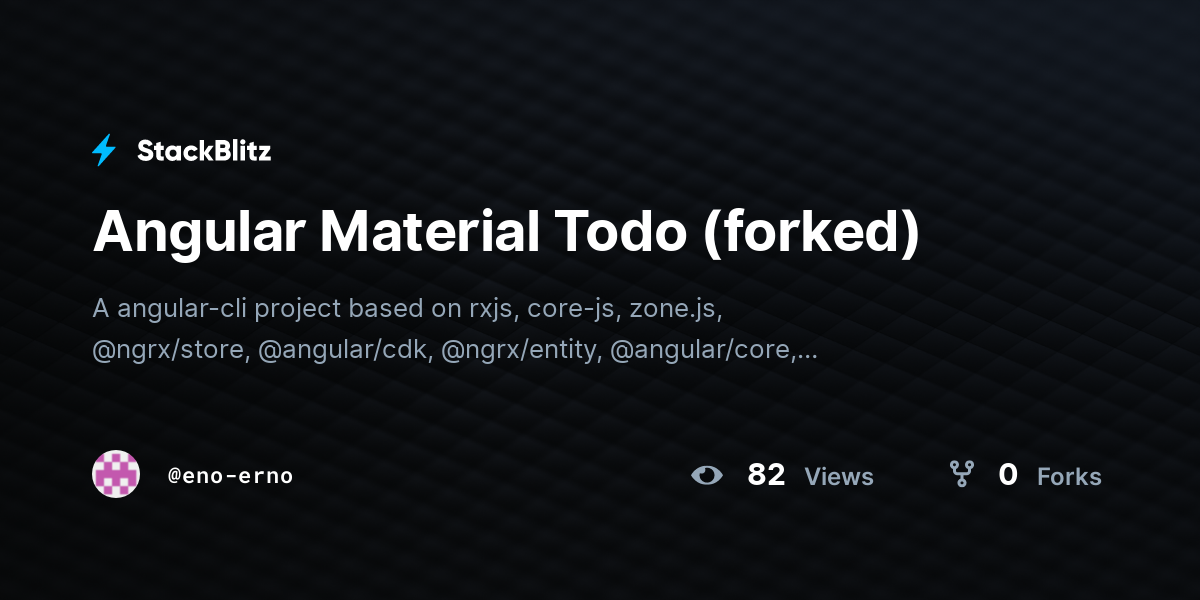 Angular Material Todo (forked) - StackBlitz