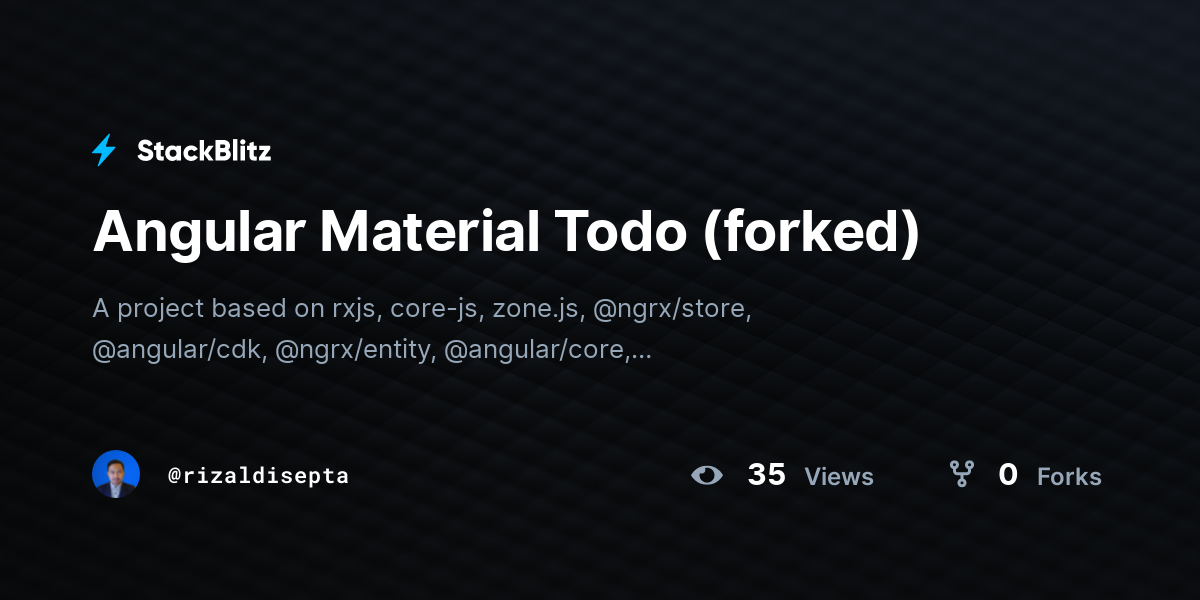 Angular Material Todo (forked) - StackBlitz