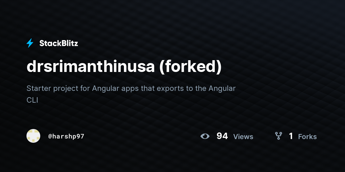 Drsrimanthinusa Forked Stackblitz