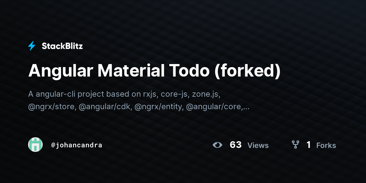 Angular Material Todo (forked) - StackBlitz