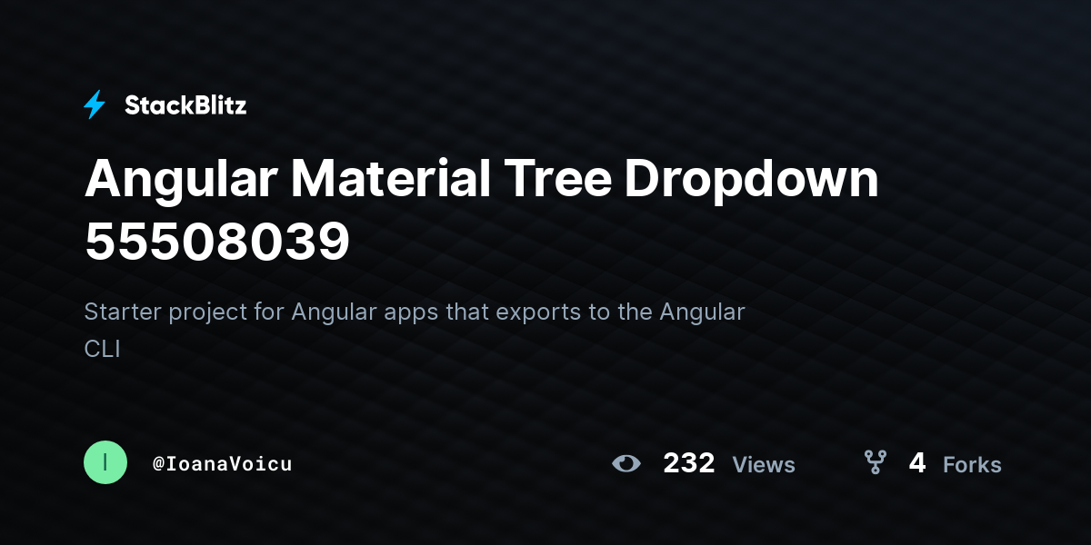 Angular Material Tree Dropdown 55508039 - StackBlitz