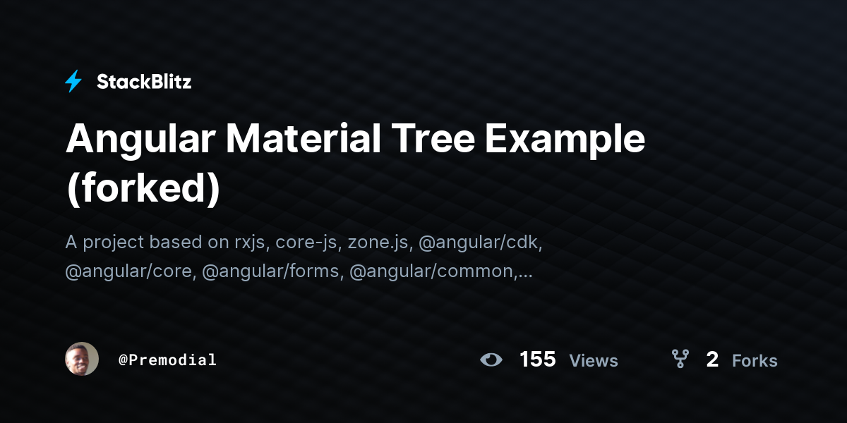 Angular Material Tree Example (forked) - StackBlitz