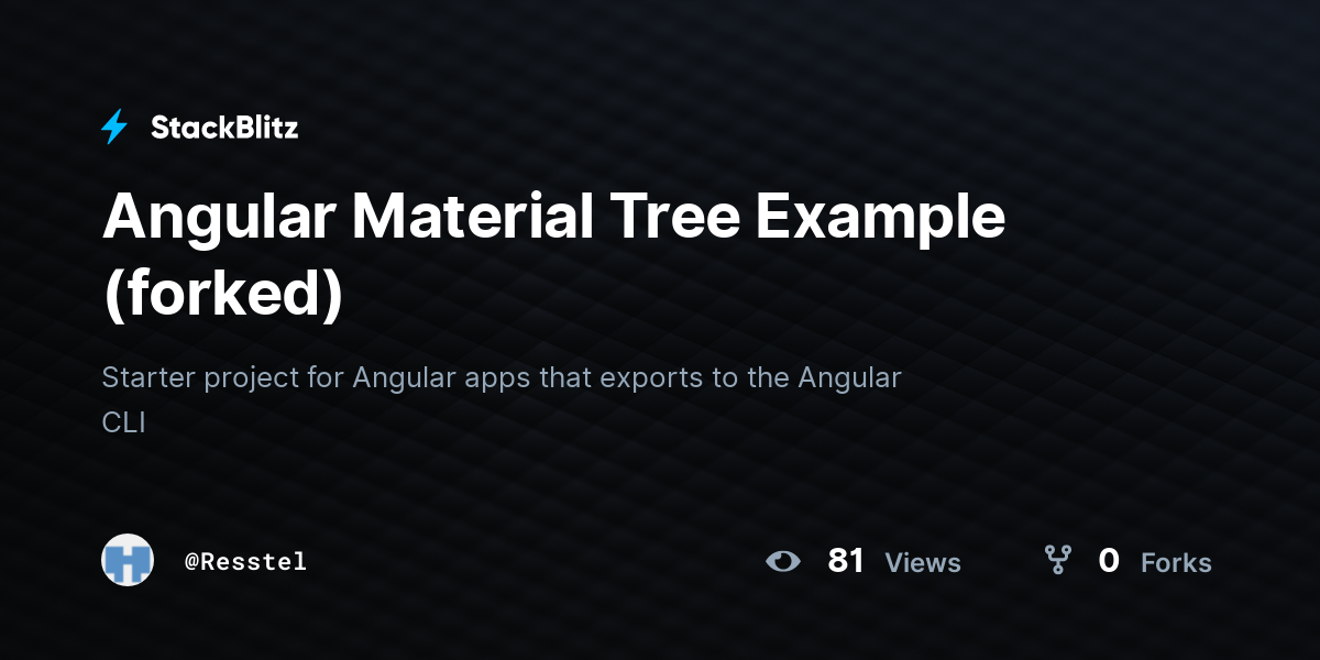 Angular Material Tree Example (forked) - StackBlitz