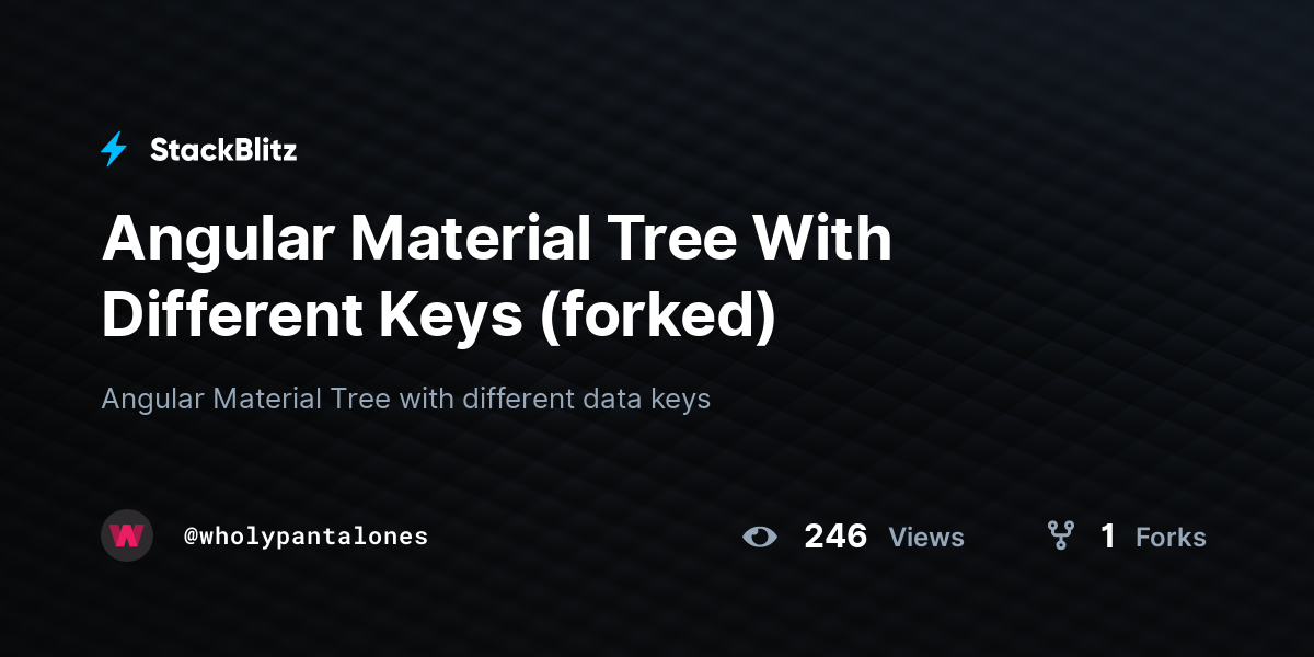 Angular Material Tree With Different Keys (forked) - StackBlitz