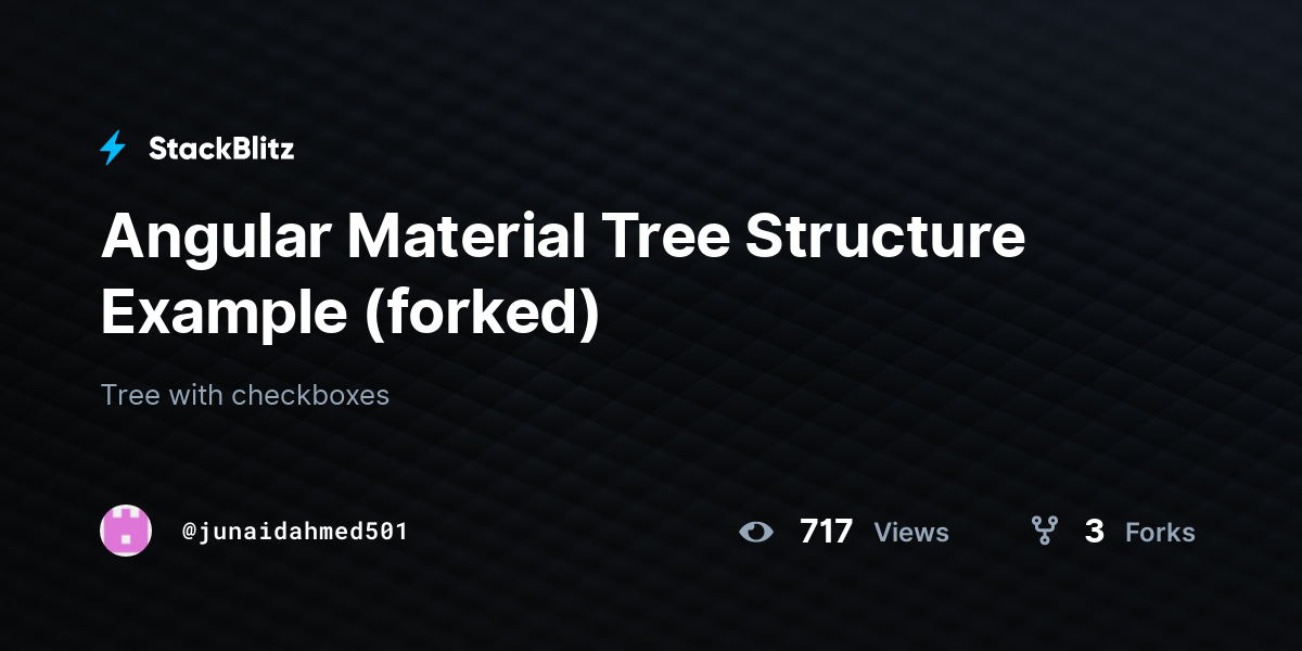 Angular Material Tree Structure Example (forked) - StackBlitz
