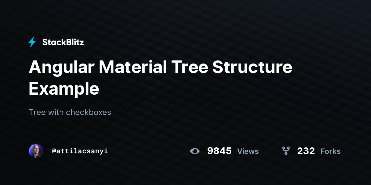 Angular Material Tree Structure Example - StackBlitz
